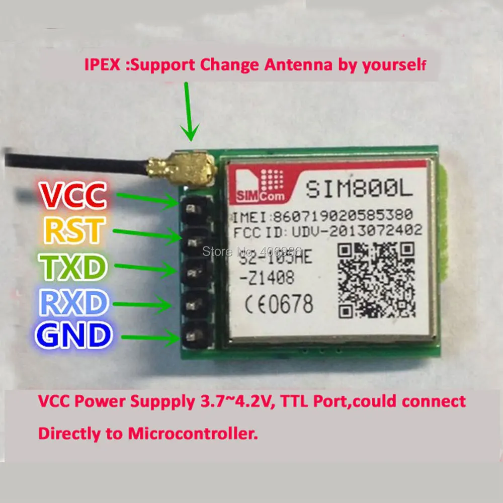 Купить sim800l gprs модуль с антенной pcb бомба слот автоматическая ...