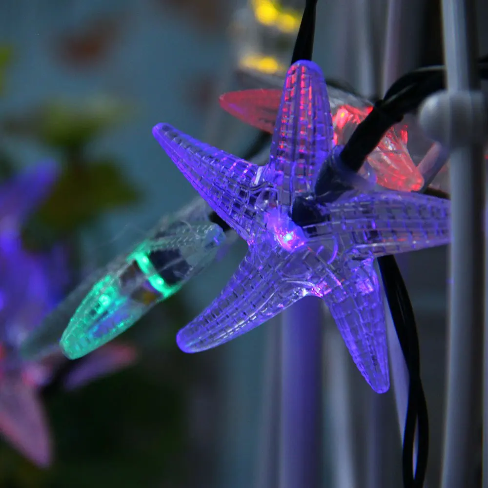 6M 30 LEDs Starfish Solar LED Light Strings Decorative Lamps for ...