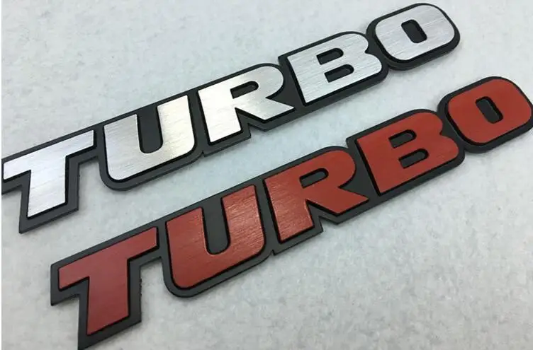 1pc Aluminum Alloy TURBO CHARGED Car Stickers Emblems Decoration Red ...