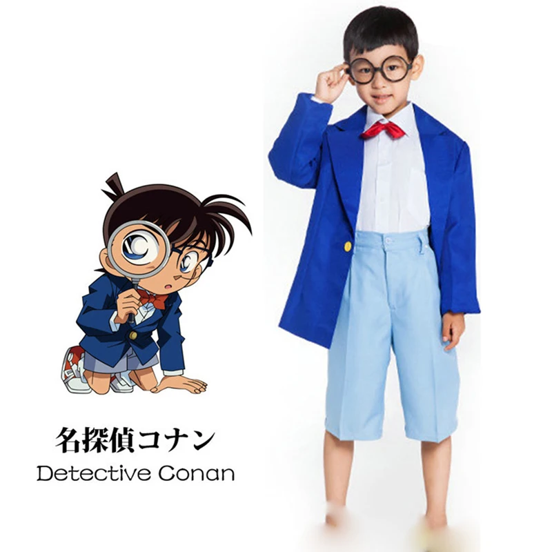 Detective Conan Anime Cosplay School Uniform Cosplay Costume Kits Coat ...