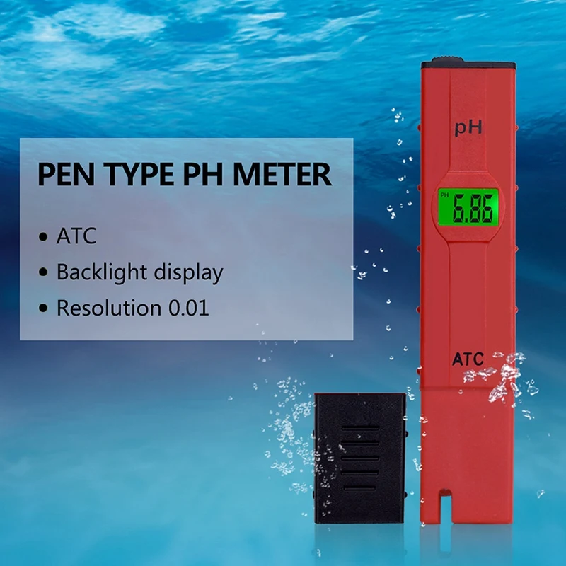 Pen-Type Digital Aquarium Ph Meter Temperature Compensation Atc Lcd ...