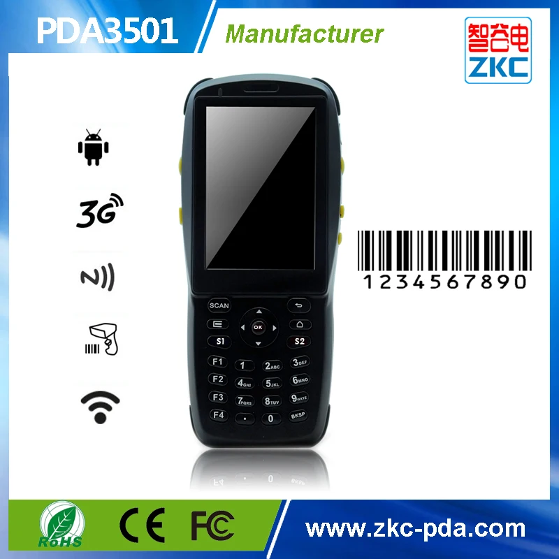 Handheld android barcode scanner terminal ,3G GPRS Smart pda with 1D ...