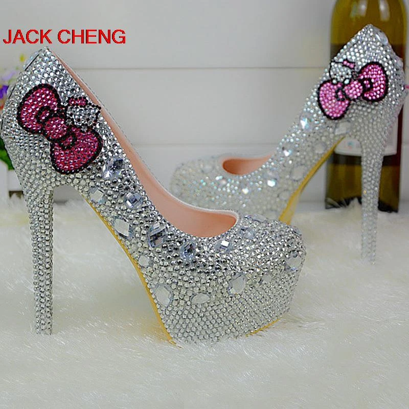 Silver Prom Platform Heels