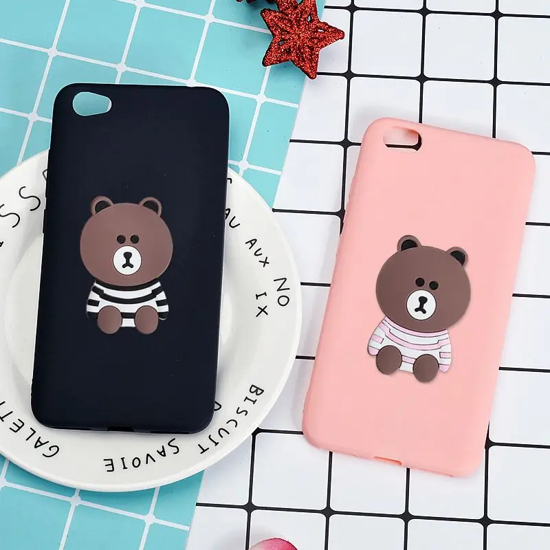 For Xiaomi Note 5A Case 3D Cute Soft Silicon Bear Back Cover For Xiaomi ...
