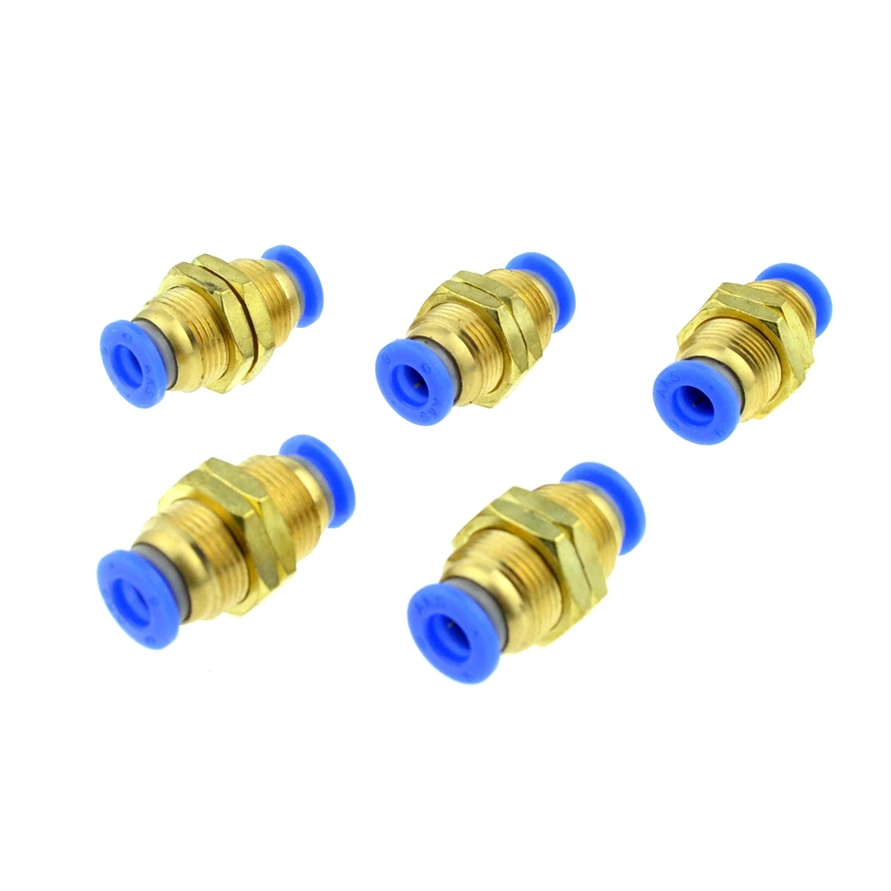 Dia 6mm To 6mm Pipe M Thread Full Port Pneumatic Bulkhead Union Push In dia-6mm-to-6mm-pipe-m-thread-full-port-pneumatic-bulkhead-union-push-in