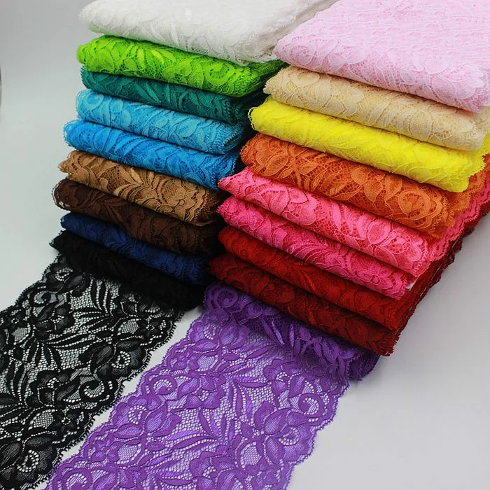 20colors Thick Elastic Lace Fabric,DIY Garment Accessories,Sewing Swiss ...