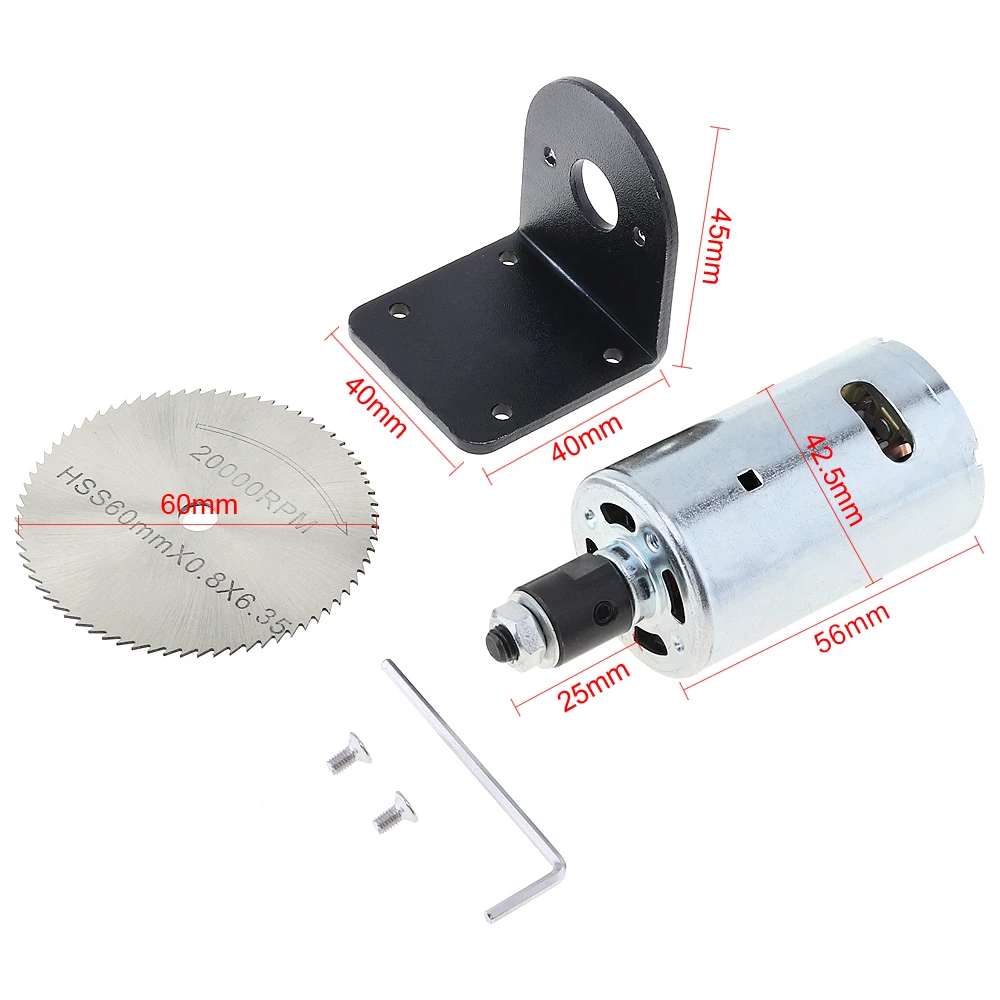24V 555 Cutting / Polishing / Engraving Motor Table Saw Kit with Ball ...