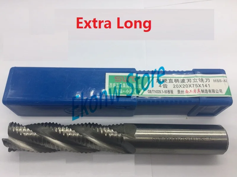 1PCS 4flute HSS Al Dia 6mm 25mm end wave edge milling cutter Roughing ...