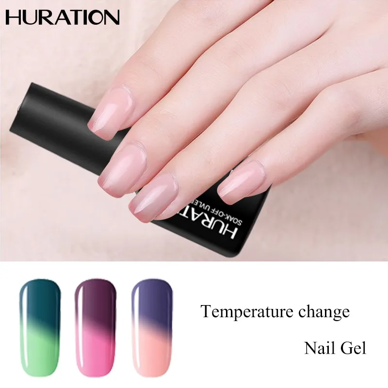 Huration Mood Temperature Changing Nail Art Gel 8ml Soak UV LED Nail ...