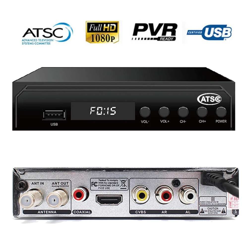 HD ATSC TV BOX Terrestrial 1080P HDMI MPEG4 Youtube Digital Convertor ...