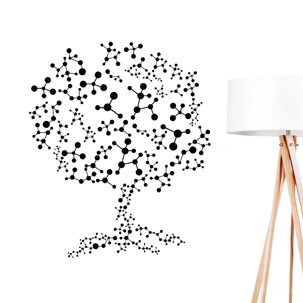 Molecules Tree Wall Stickers Bedroom Science Atoms Scientific Art Mural ...