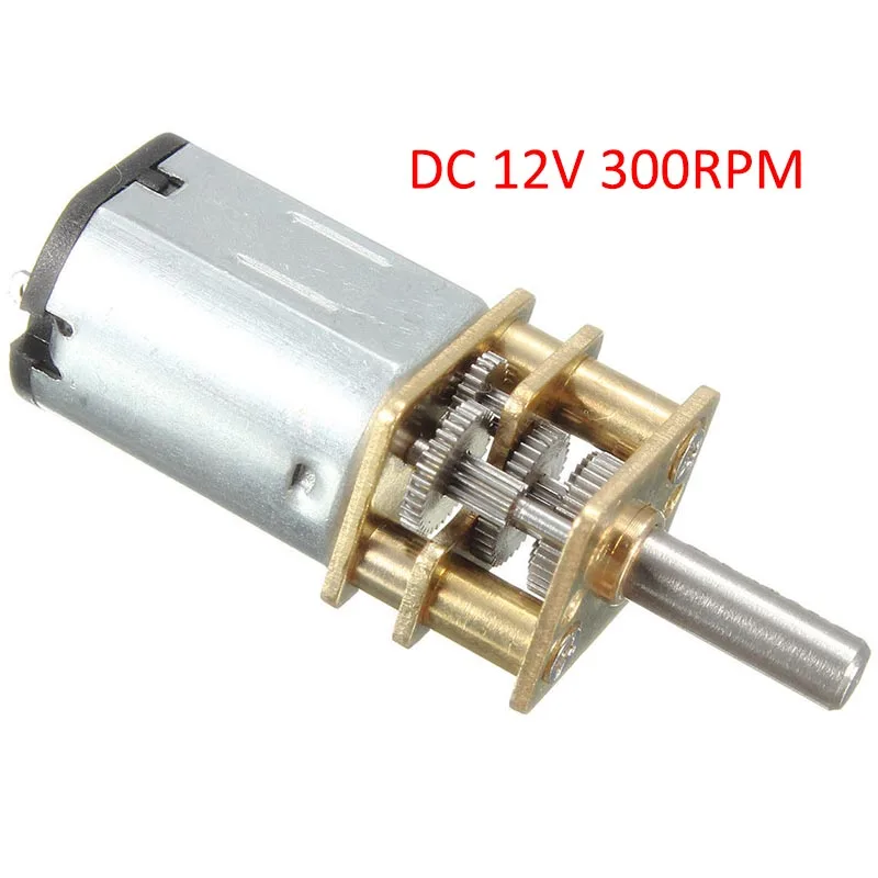 DC 12V 300RPM Mini Metal Gear Motor with Gearwheel N20 3mm Shaft ...