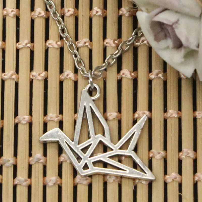 Origami Chain Pendant Necklace | Origami Crane Necklace Silver - New ...