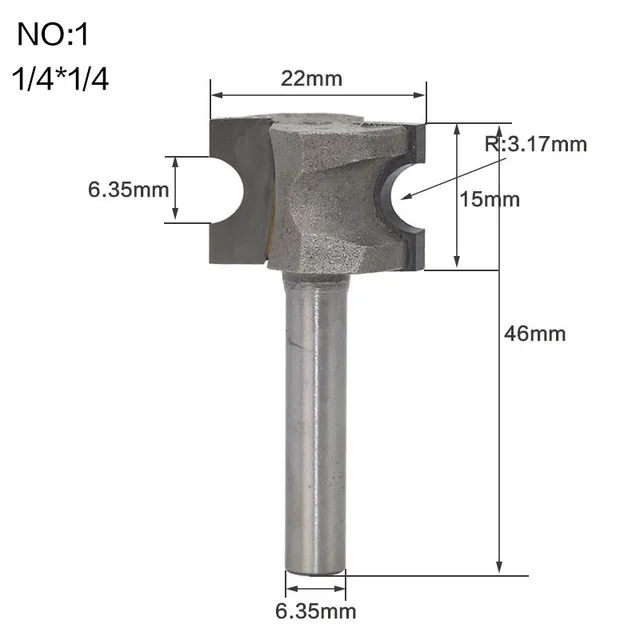 1PCS Half Round Side Cutter Bit Router Bit 12.7mm/6.35mm SHK ...
