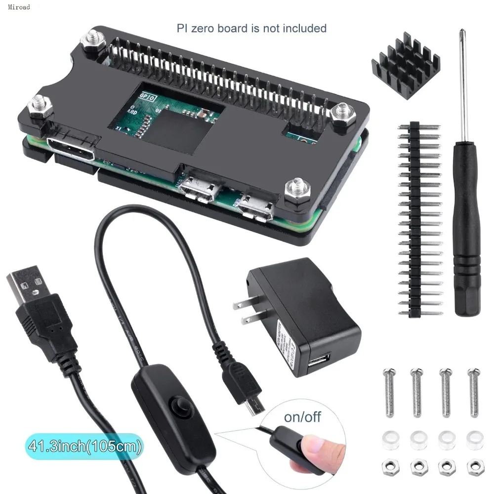 UNIROI 6 in 1 Basic Starter kit for Raspberry Pi Zero/Zero W with Black ...