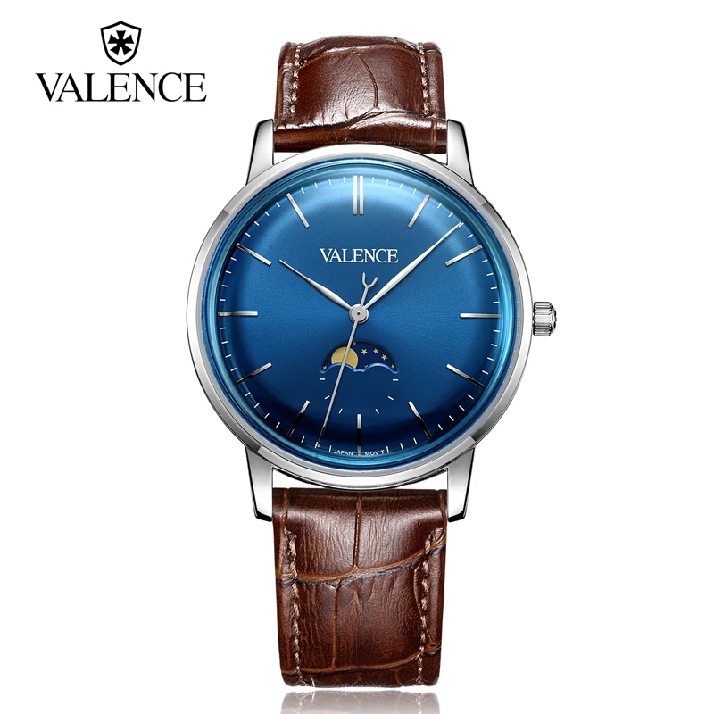 Valence Top Brand Luxury Watches Men Business Moon Phase Quartz ...