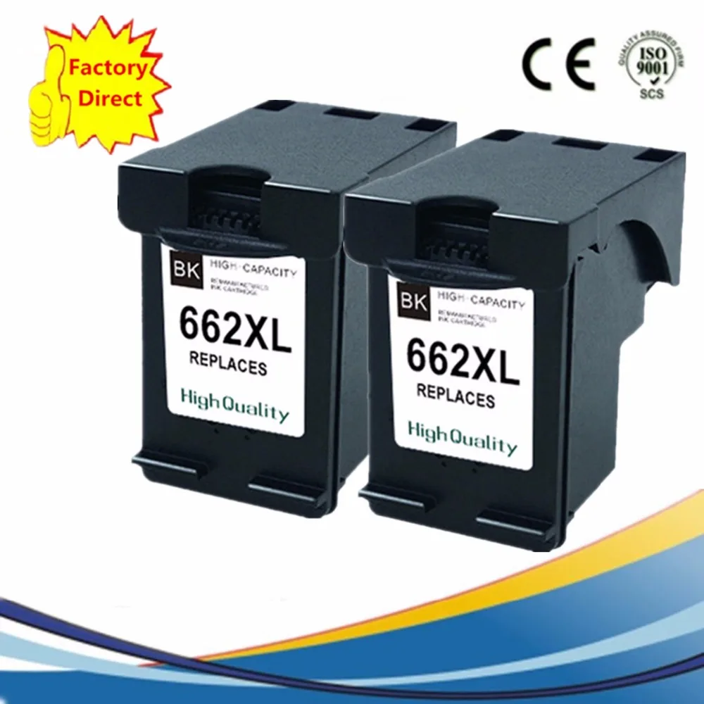 Cartuchos de tinta refabricados para HP662 XL HP662 HP662XL Deskjet ...