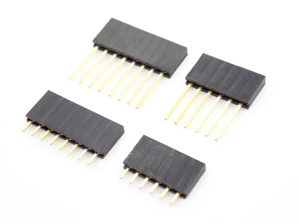 40PCS 2.54MM 6Pin & 8Pin 10MM Long Needle Female Header Strip Stackable ...