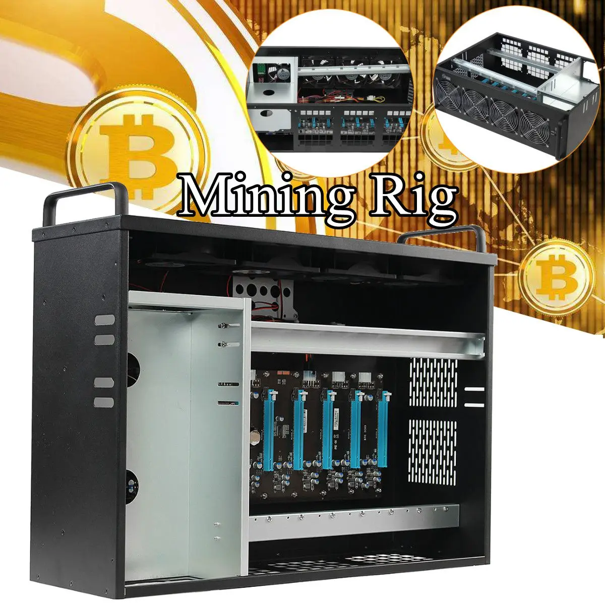 Mining Rig Miner Mining Machine Chassis Mounting BTC IC6S Motherboard ...