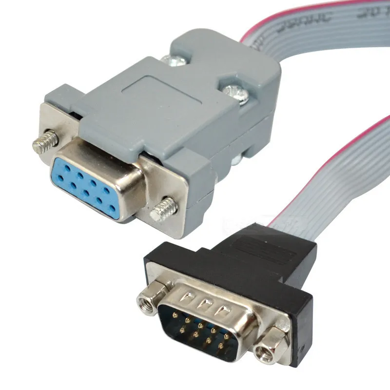 0.3M Serial PORT Ribbon DB9 9 pin male plug to female panel mount ...