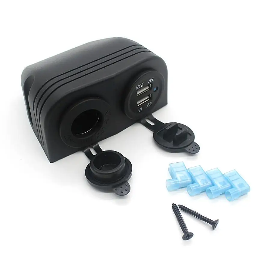 Cigarette Lighter Socket 12v Dual Car Moto Usb Digital Display
