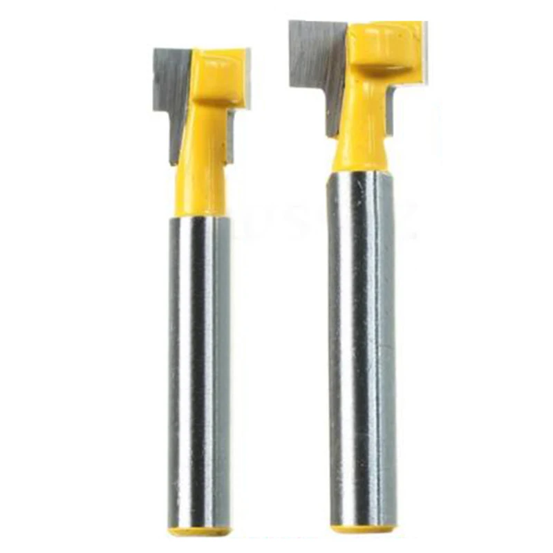 2Pcs 1/4'' Shank T Slot Router Bits 3/8'' & 1/2'' Steel Handle ...