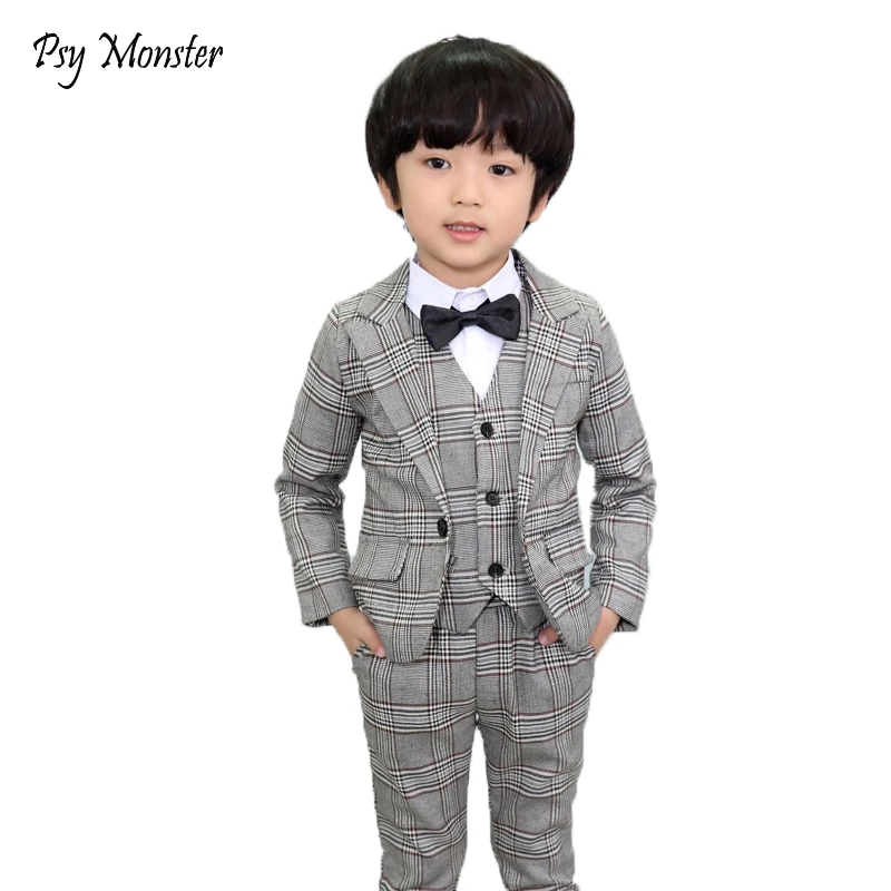 Brand Boys Formal Suits Wedding Birthday Party Jackets Vest Pants ...
