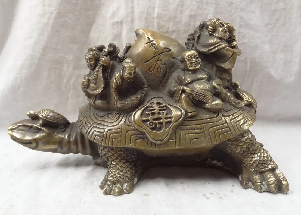 10 Folk Chinese Bronze Longevity 8 Immortals God Shou Peach On Sea ...