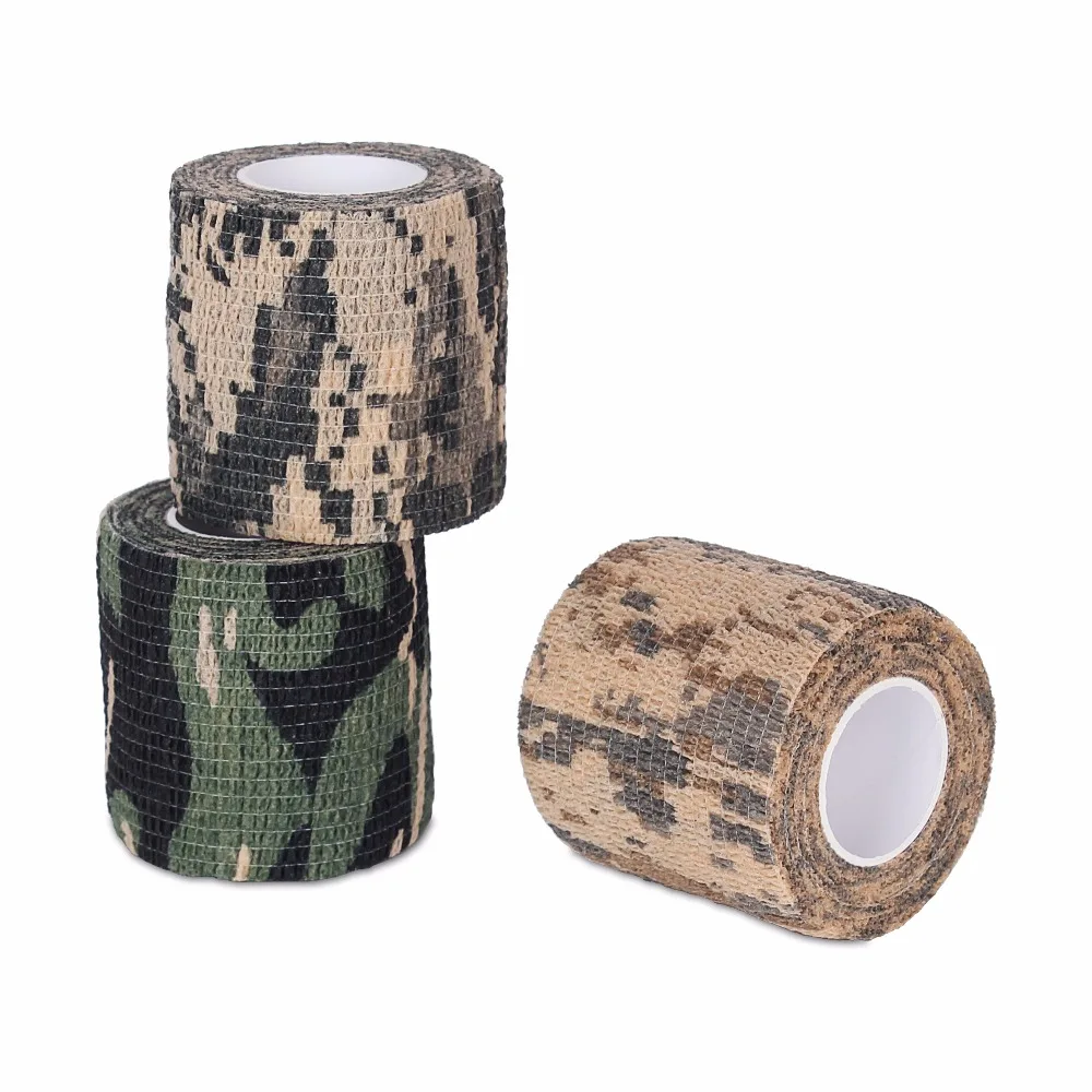 5cmx45m Multi Function Camo Tape Non Woven Self Adhesive Camouflage Wrap Hunting Cycling