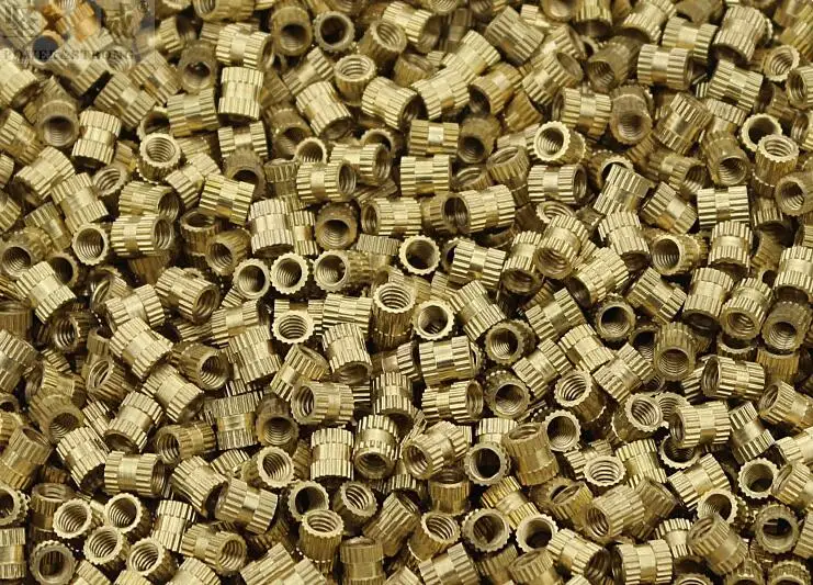 100pcs M2 M2.5 M3 Copper Inserts Brass Double Pass Knurl Nut Embedded ...