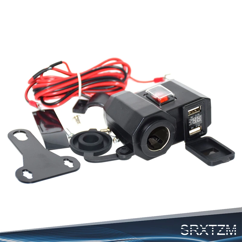 SRXTZM enchufe cargador USB para coche, voltímetro de pantalla LED, encendedor de cigarrillos ...