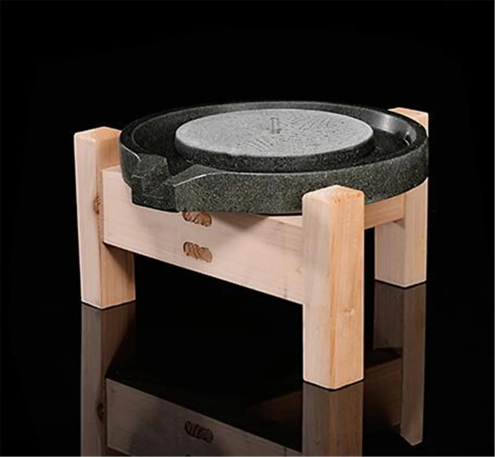 Soybean stone mill | stone grinder with wooden frame - buy at the price ...