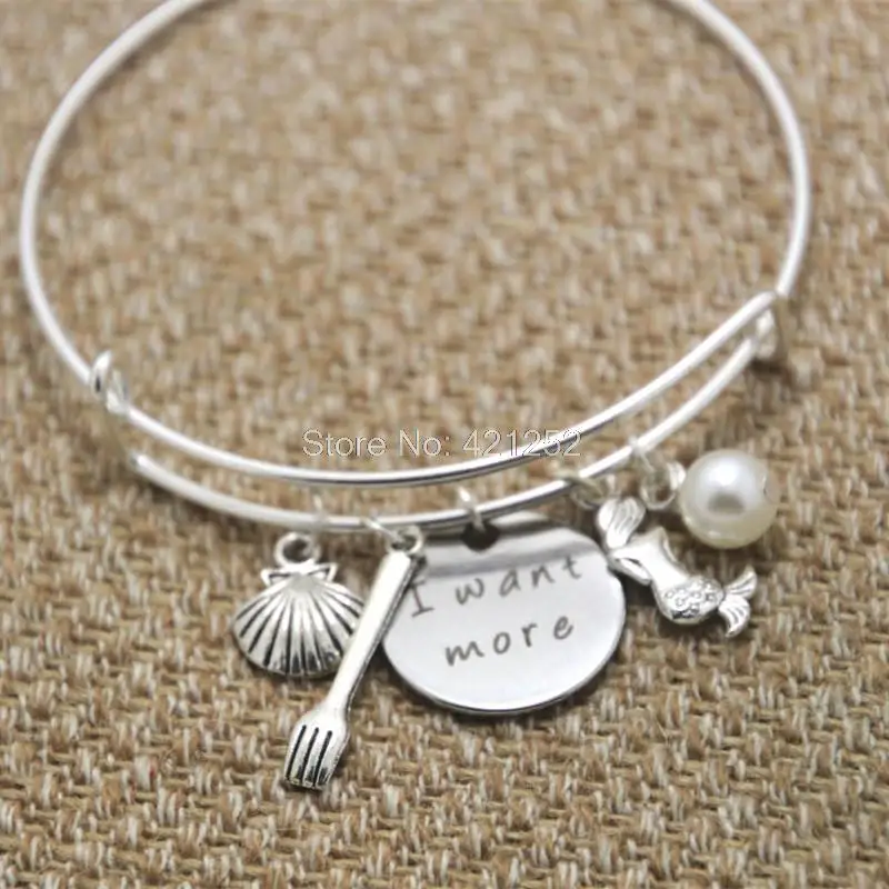12pcs-Ariel-Little-Mermaid-bracelet-I-want-more-Pearl-for-women-or ...