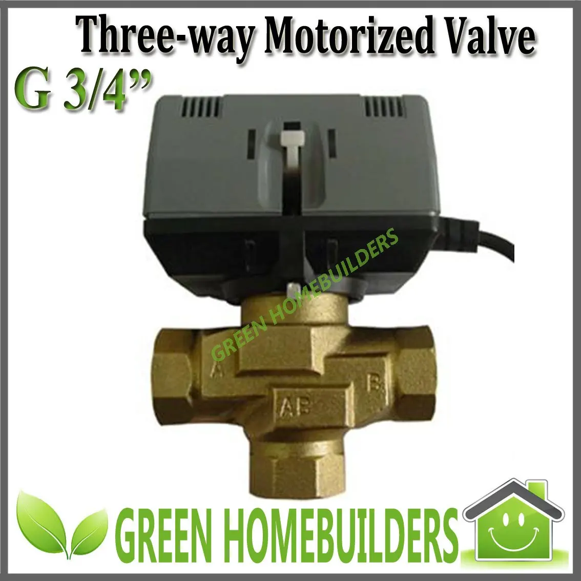 G3/4" three way valve electric actuator three way motorized valve ...