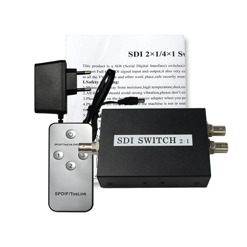 SDI Switcher 2x1,2 Port SDI Switch for Monitor Security Camera Video ...