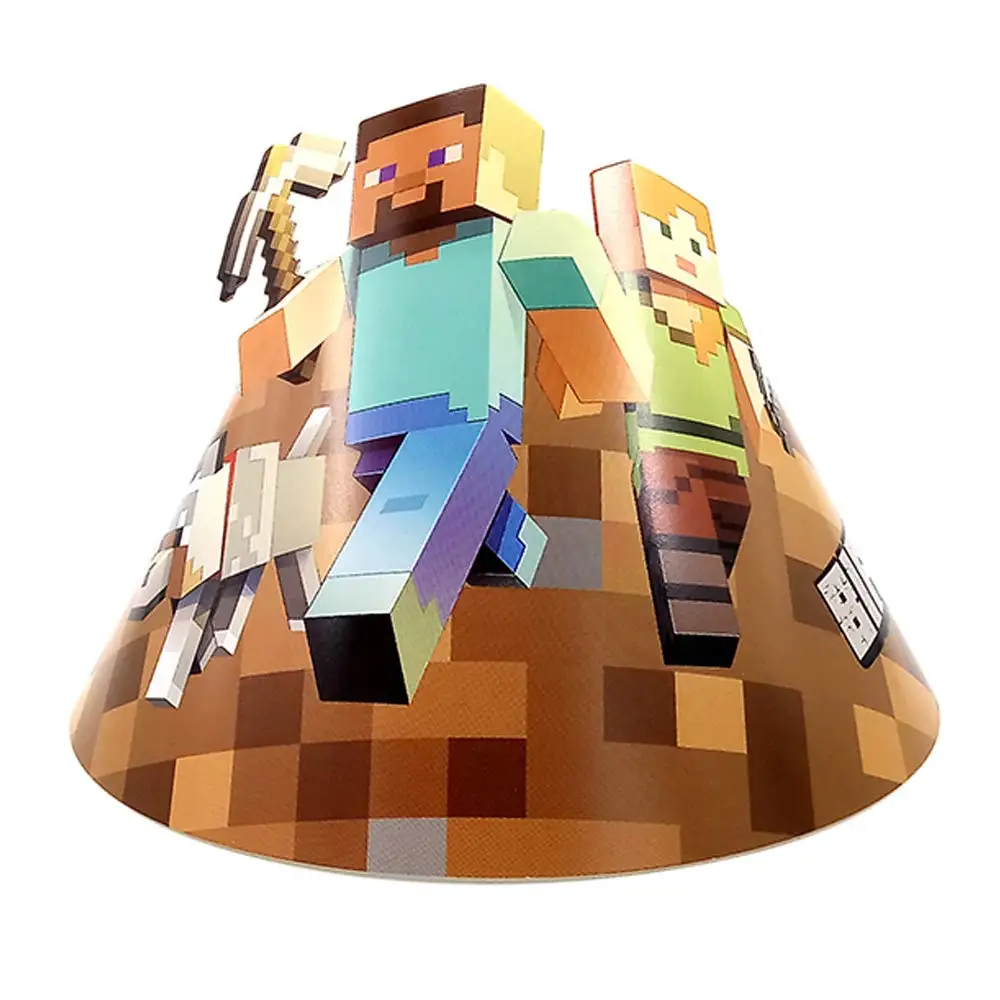 6 Packs Minecraft Birthday Party Hats For Children`s Birthday Funny ...