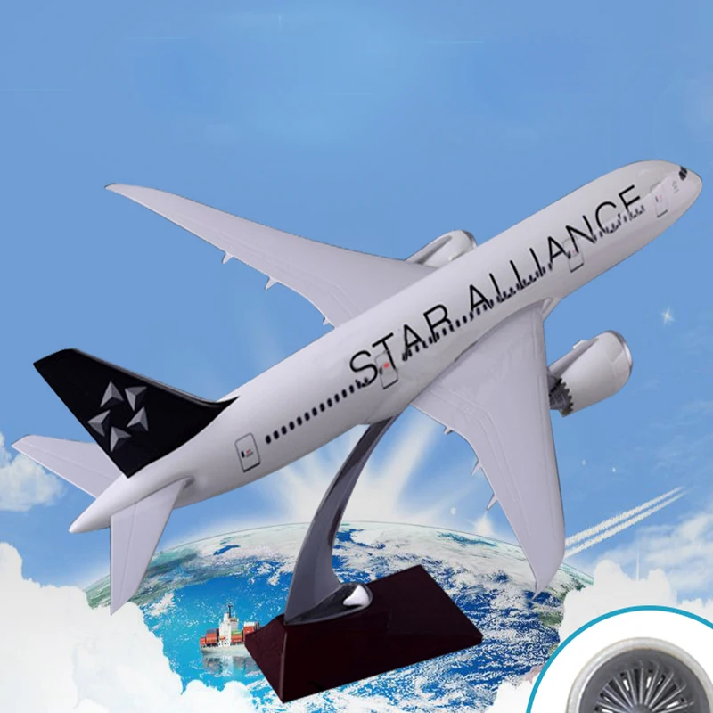 43cm Resin Aircraft Model B787 Star Alliance Airlines Airplane Model ...