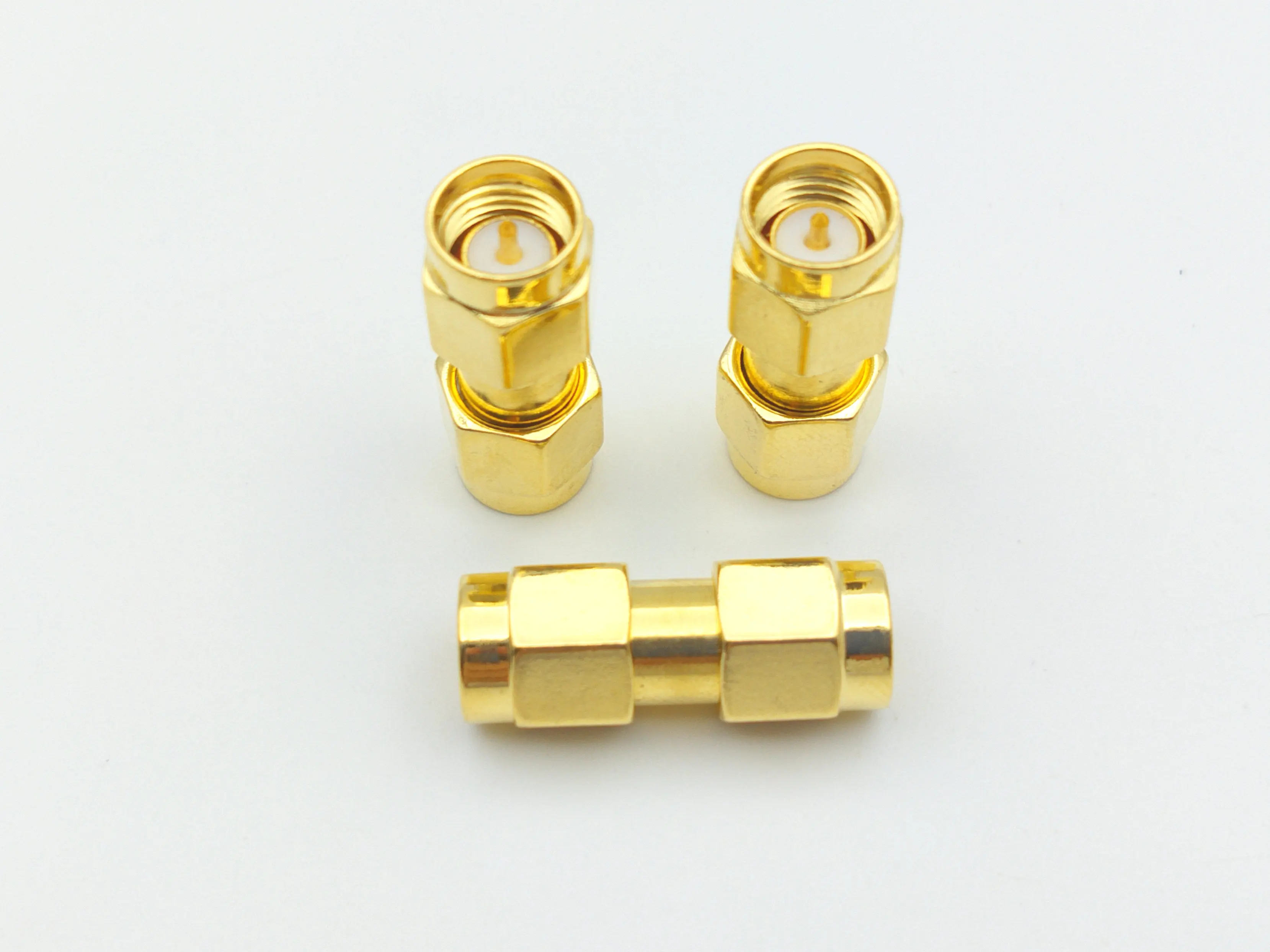 20 100pcs 200PCS Gold SMA male to SMA male plug in series RF coaxial ...