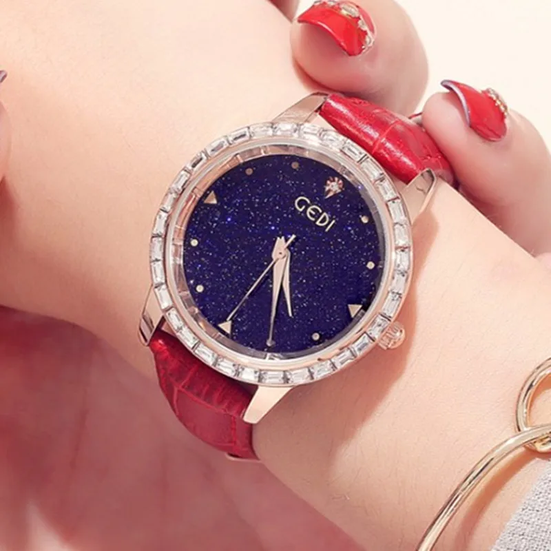 New Brand GEDI Quartz Watch Women Luxury Diamond Crystal Dress Watches ...