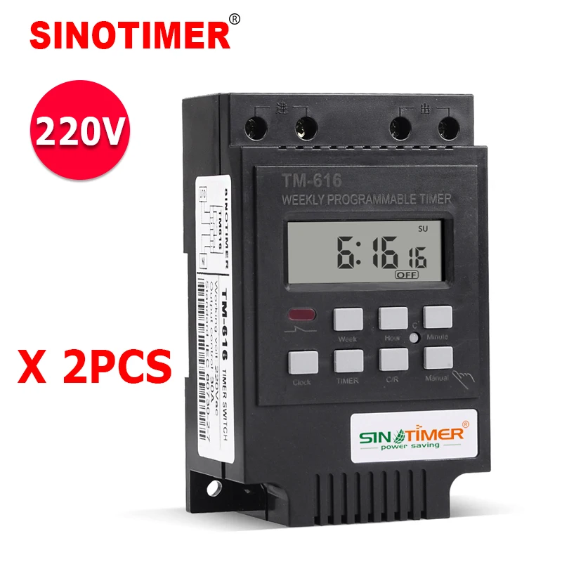 2Pcs-Lot-30AMP-7-Days-Programmable-Digital-TIMER-SWITCH-Relay-Control ...
