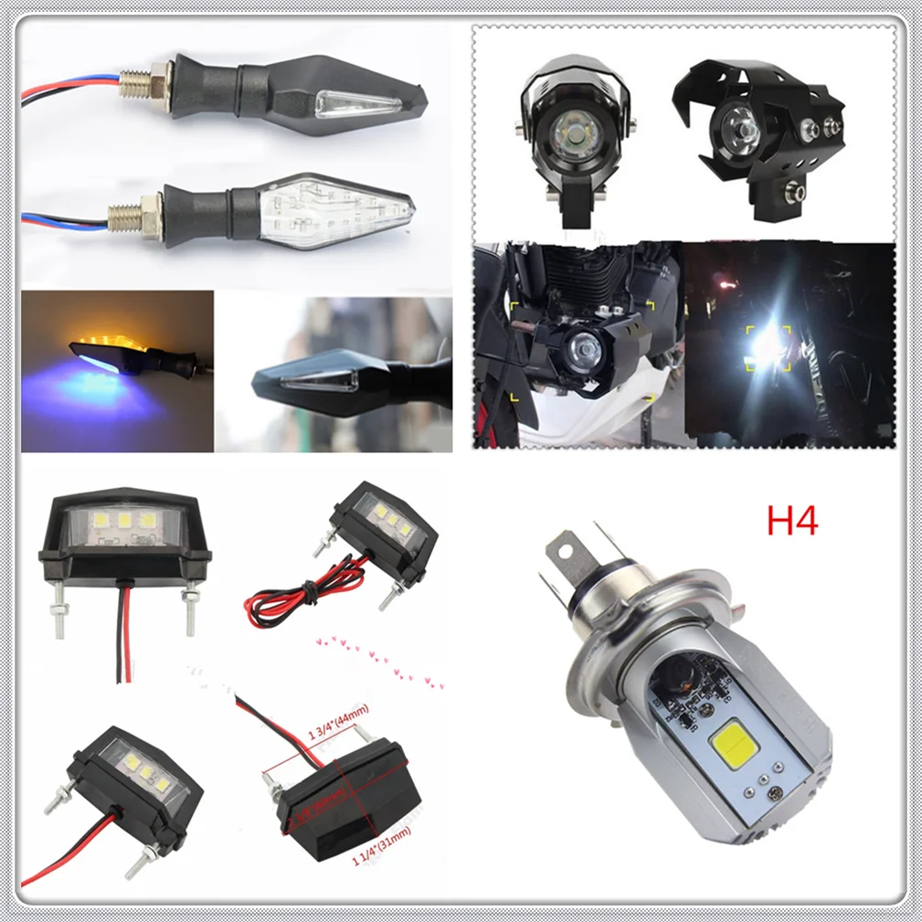Motorcycle Headlight LED Lamp Turn Signal Plate Light Bulb H4 For HONDA ...