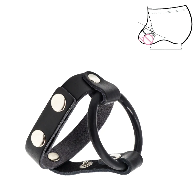 Soft Leather Scrotal Bound Penis Rings Scrotum Binding Chastity Device