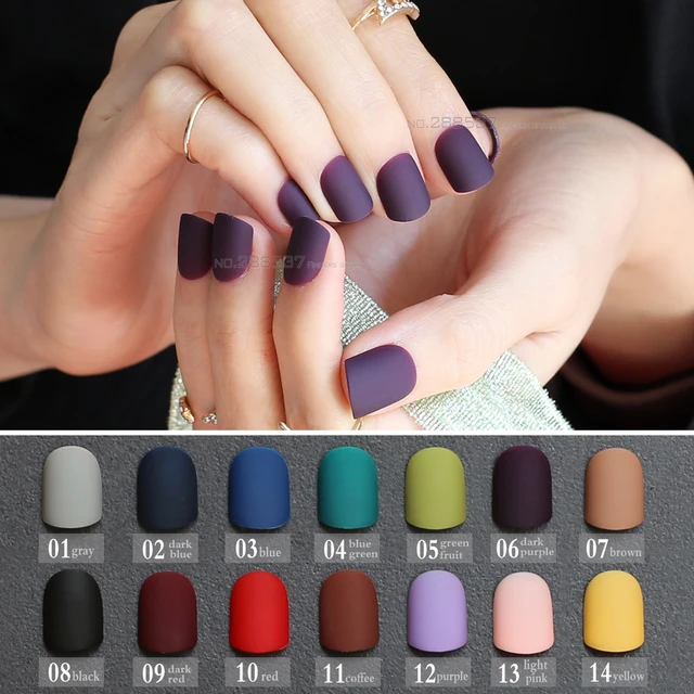Blue Matte Acrylic Nails