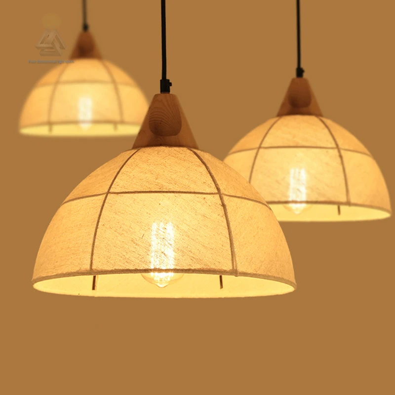 Nordic personality pendant light Simple modern round fabric pendant ...