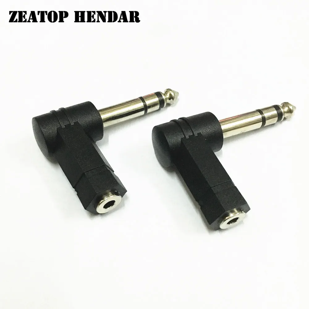 10pcs 6.35mm Male To 3.5mm Female Plug 3 Pole Right Angle Stereo Audio ...