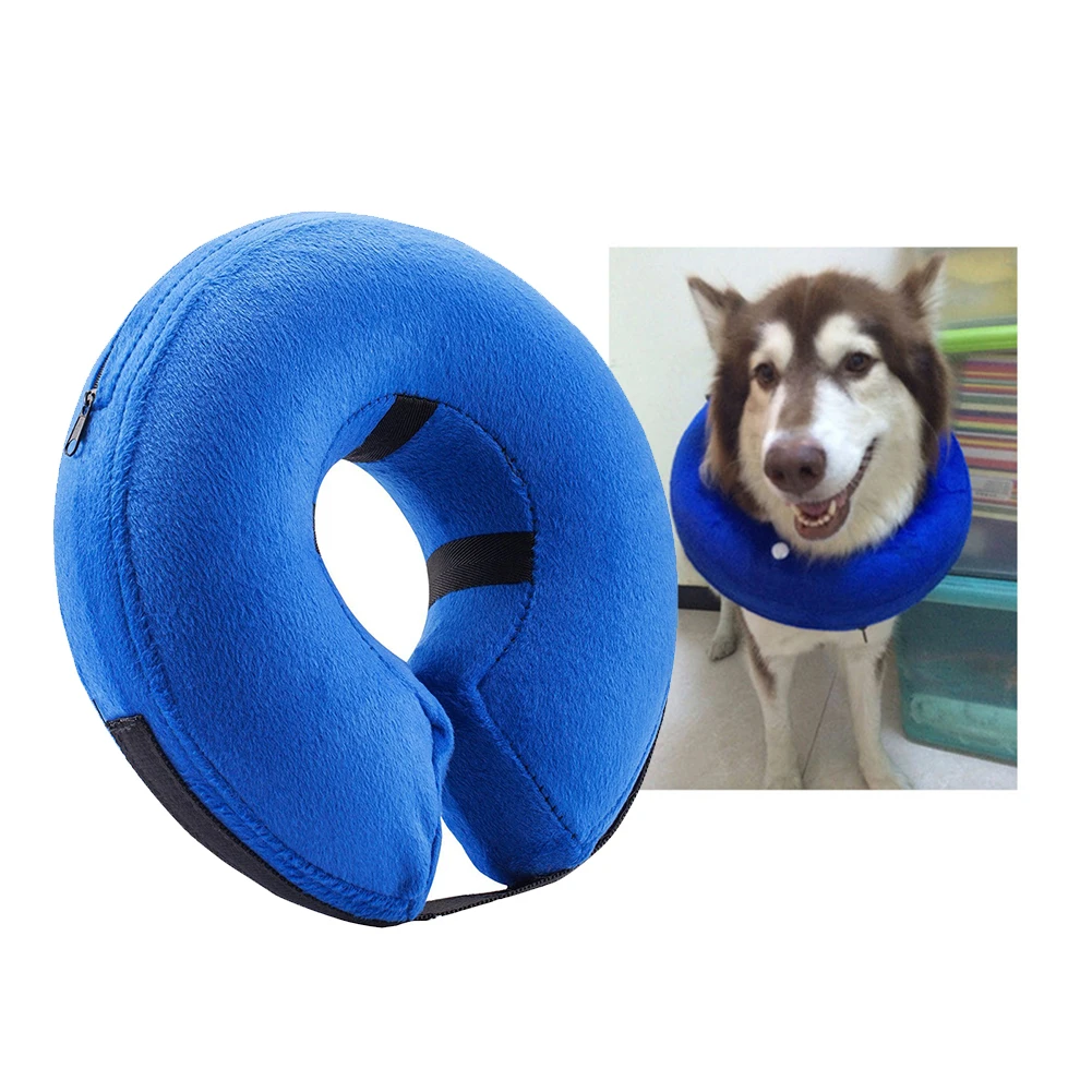 Inflatable Pet Dog Anti Bite Collar Elizabeth Circle Neck Cone Cat Dog ...