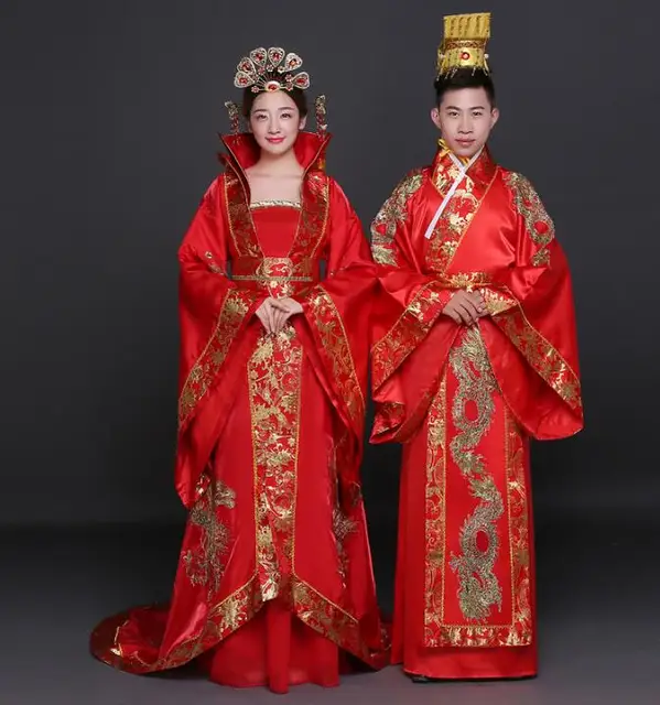 Men hanfu Robe chinoise traditionnelle rouge Phoenix show kimono -in ...