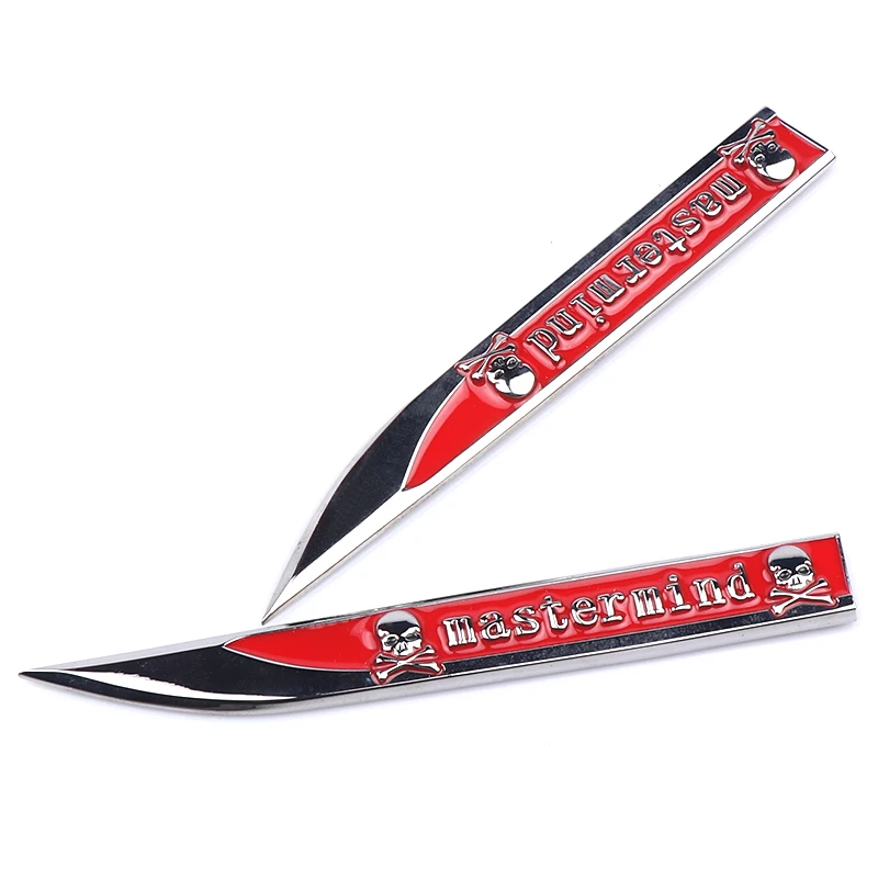 2pcs Metal Evil Skull Logo Car Fender Side Sticker Auto Badge Emblem ...