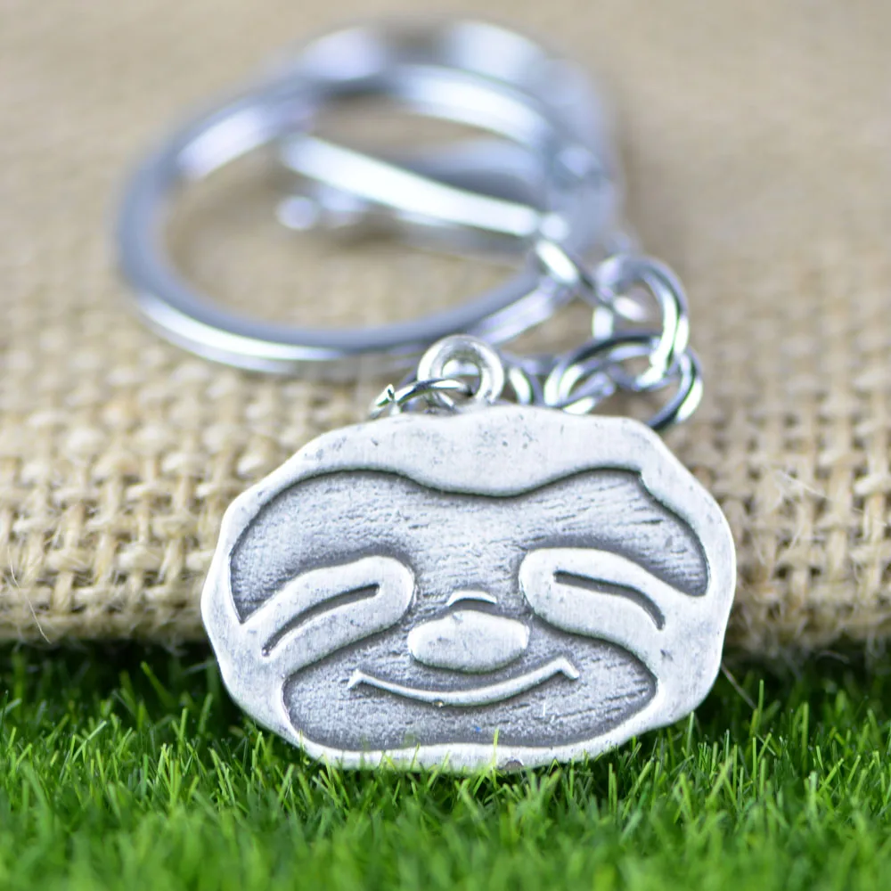 Sloth Keychain Happy Life Bag KeyRing Metal Decoration Adorable Sloth ...