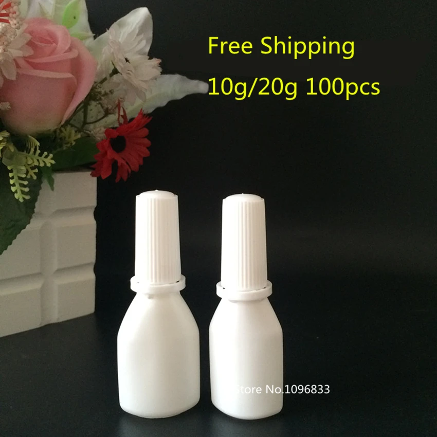 100PCS 10m 20ml 10g 20g Squeeze Spray Plastic Bottle White Medical ...